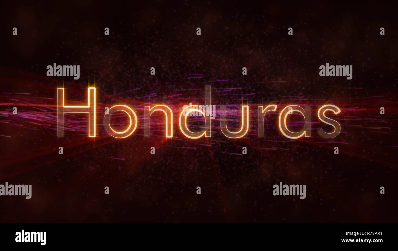 Honduras country name text animation - Shiny rays looping on edge of ...