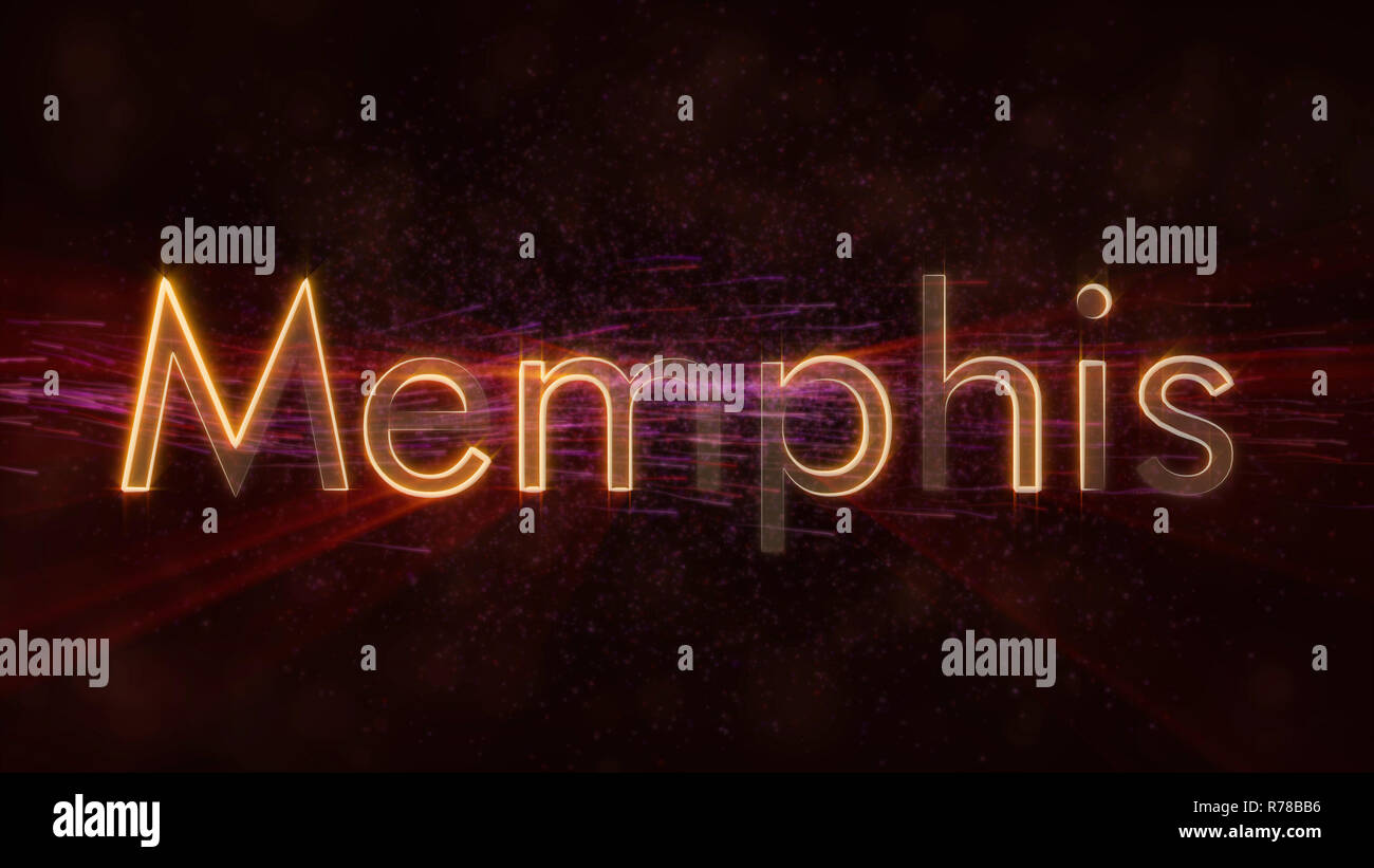 Memphis - United States city name text animation - Shiny rays looping ...