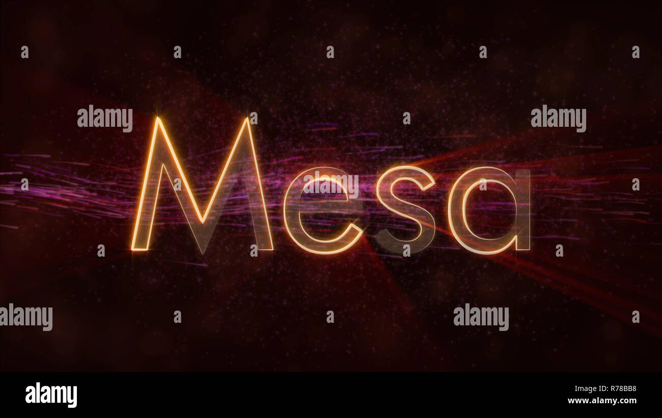 Mesa - United States city name text animation - Shiny rays looping on ...