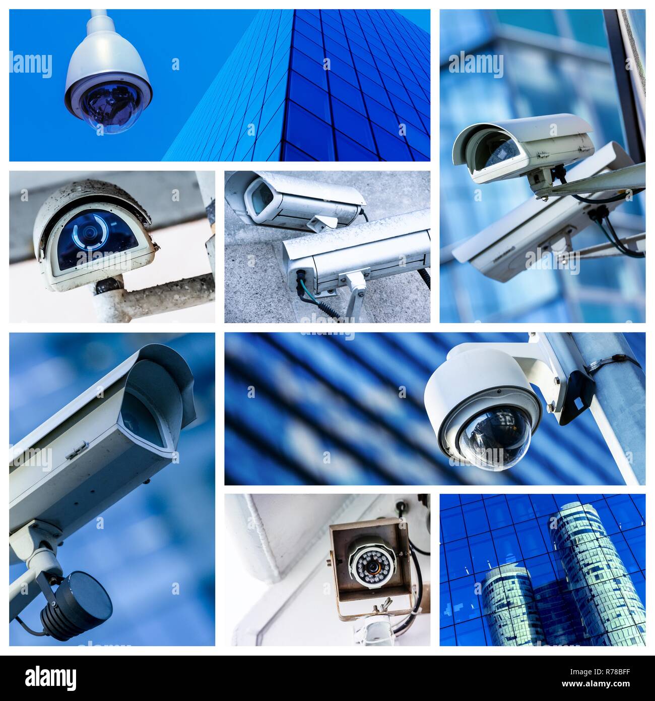 collage of security camera and urban video Stock Photo - Alamy