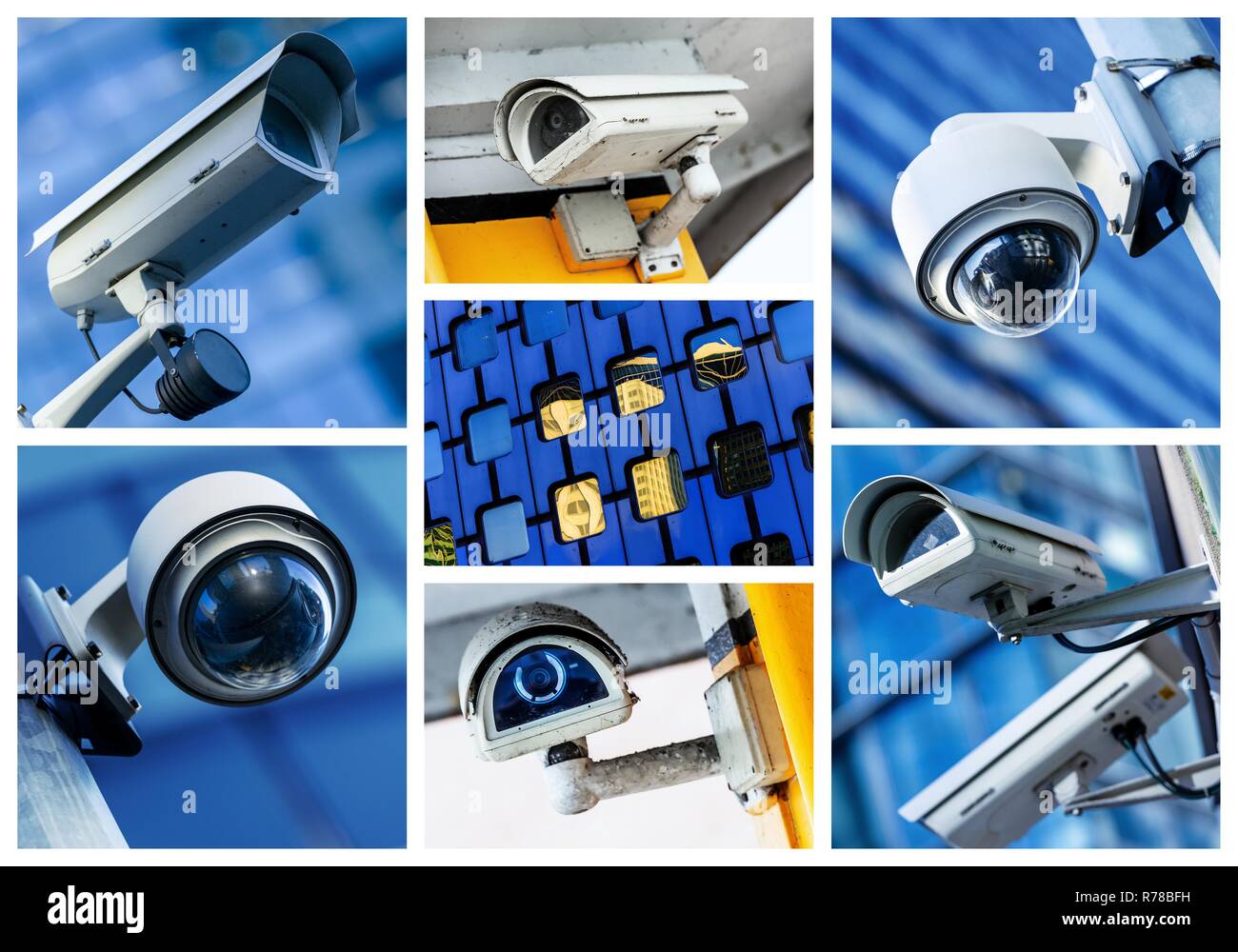 collage of security camera and urban video Stock Photo - Alamy