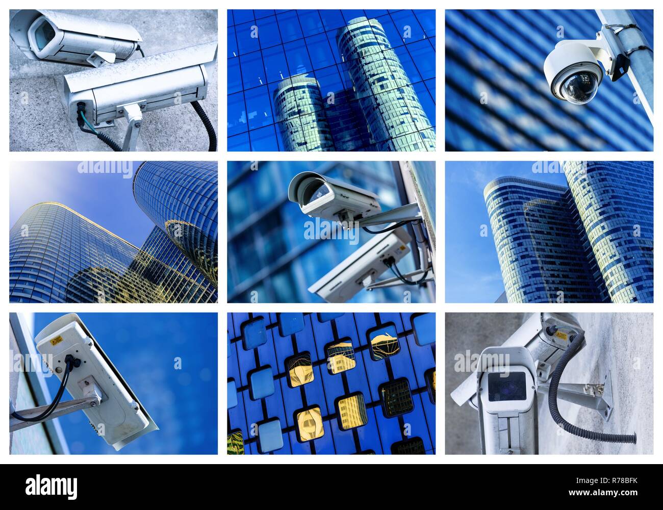 collage of security camera and urban video Stock Photo - Alamy