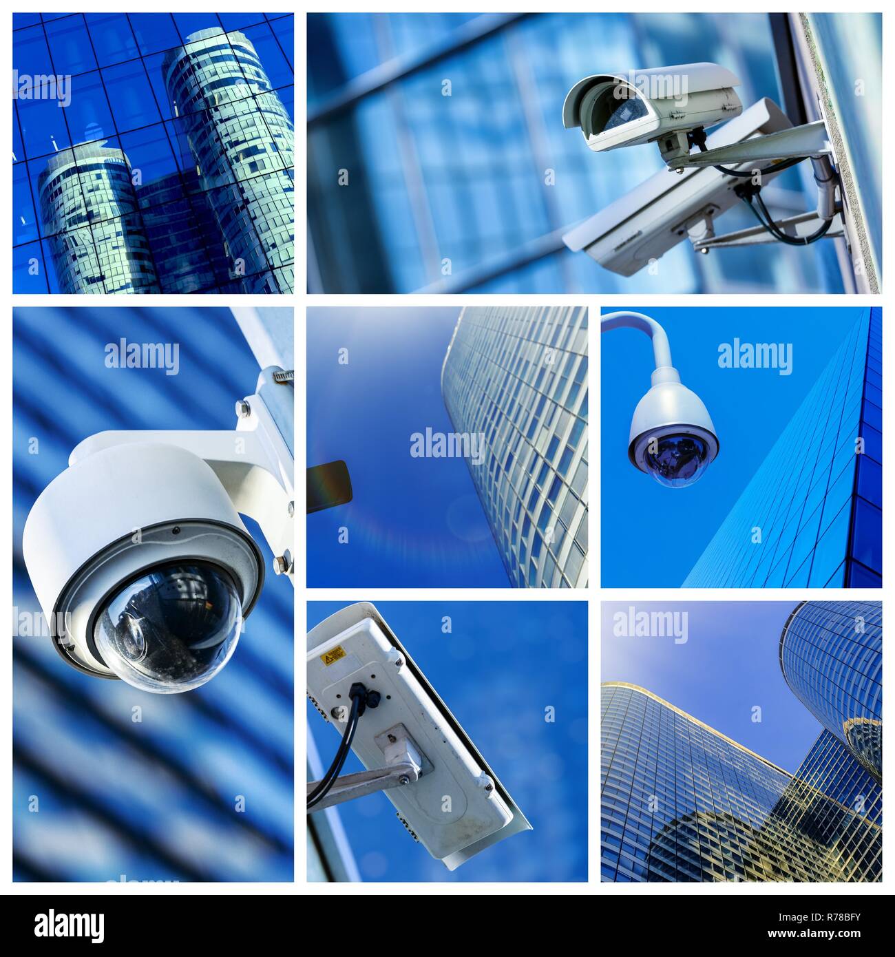 collage of security camera and urban video Stock Photo - Alamy