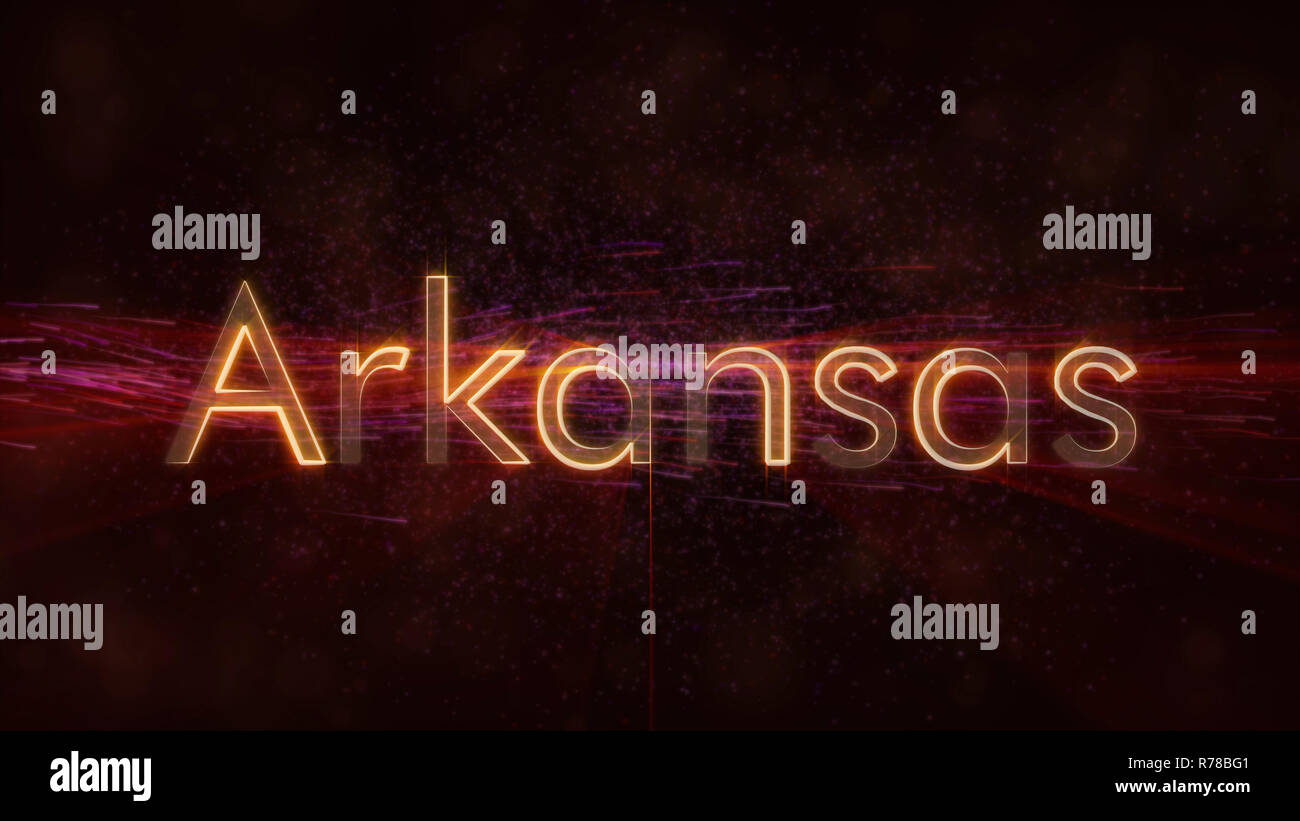 Arkansas - United States state name text animation - Shiny rays looping ...