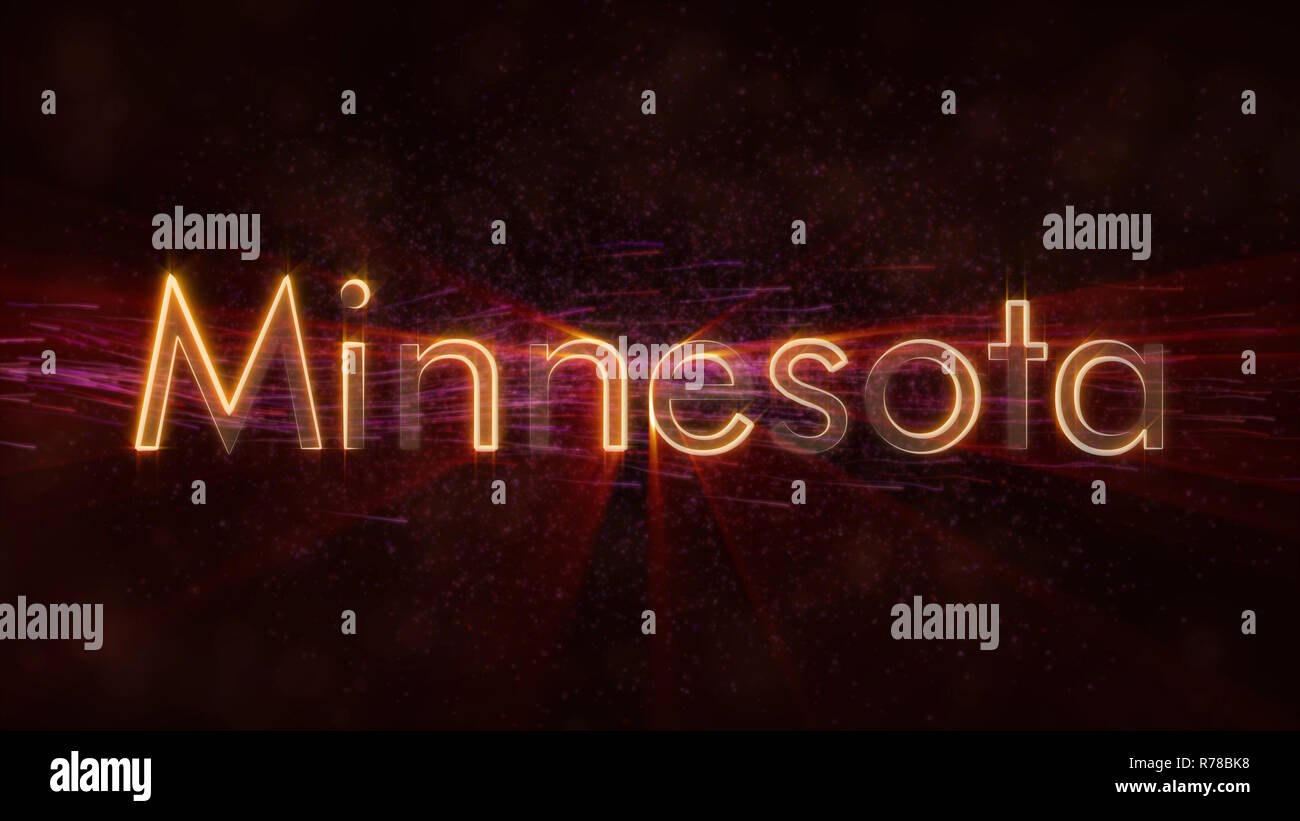 Minnesota - United States state name text animation - Shiny rays ...