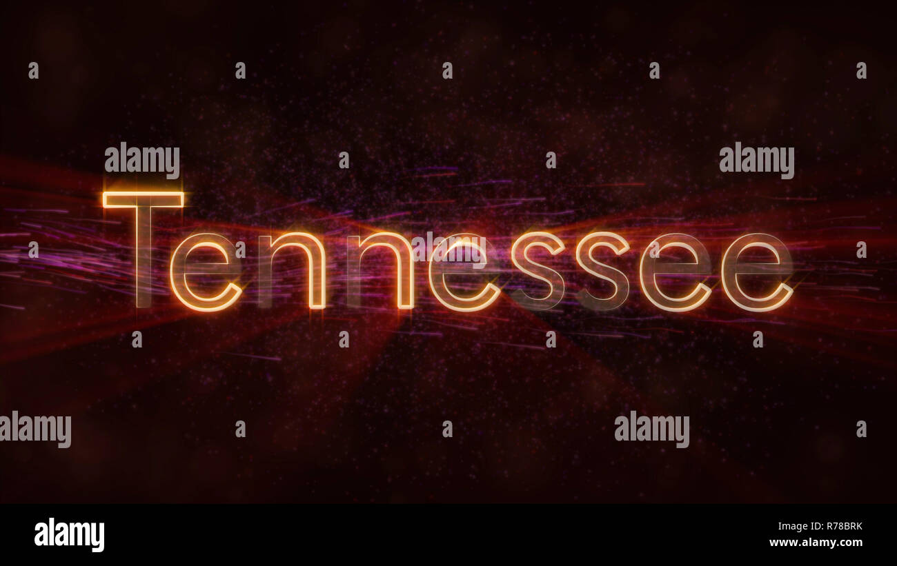 Tennessee - United States state name text animation - Shiny rays ...