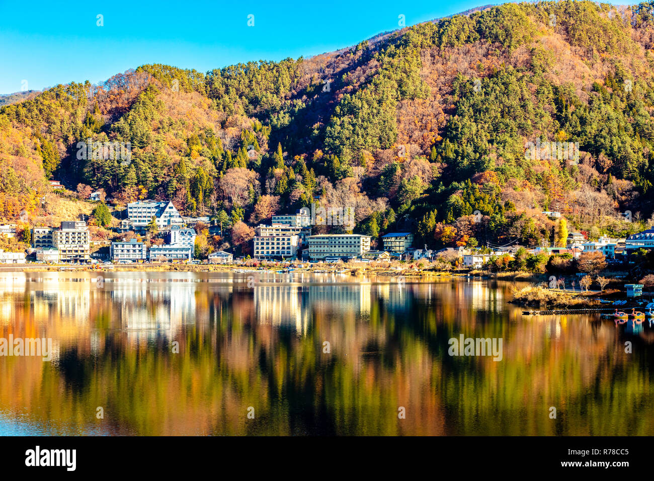 Fujikawaguchiko, Yamanashi / Japan - November 29 2018: Autumn scenie ...