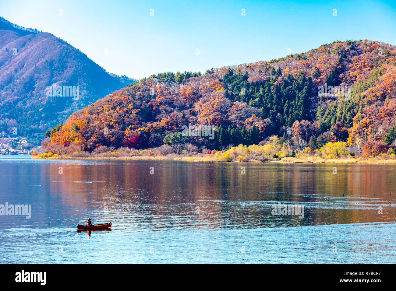 Fujikawaguchiko, Yamanashi / Japan - November 29 2018: Autumn scenie ...