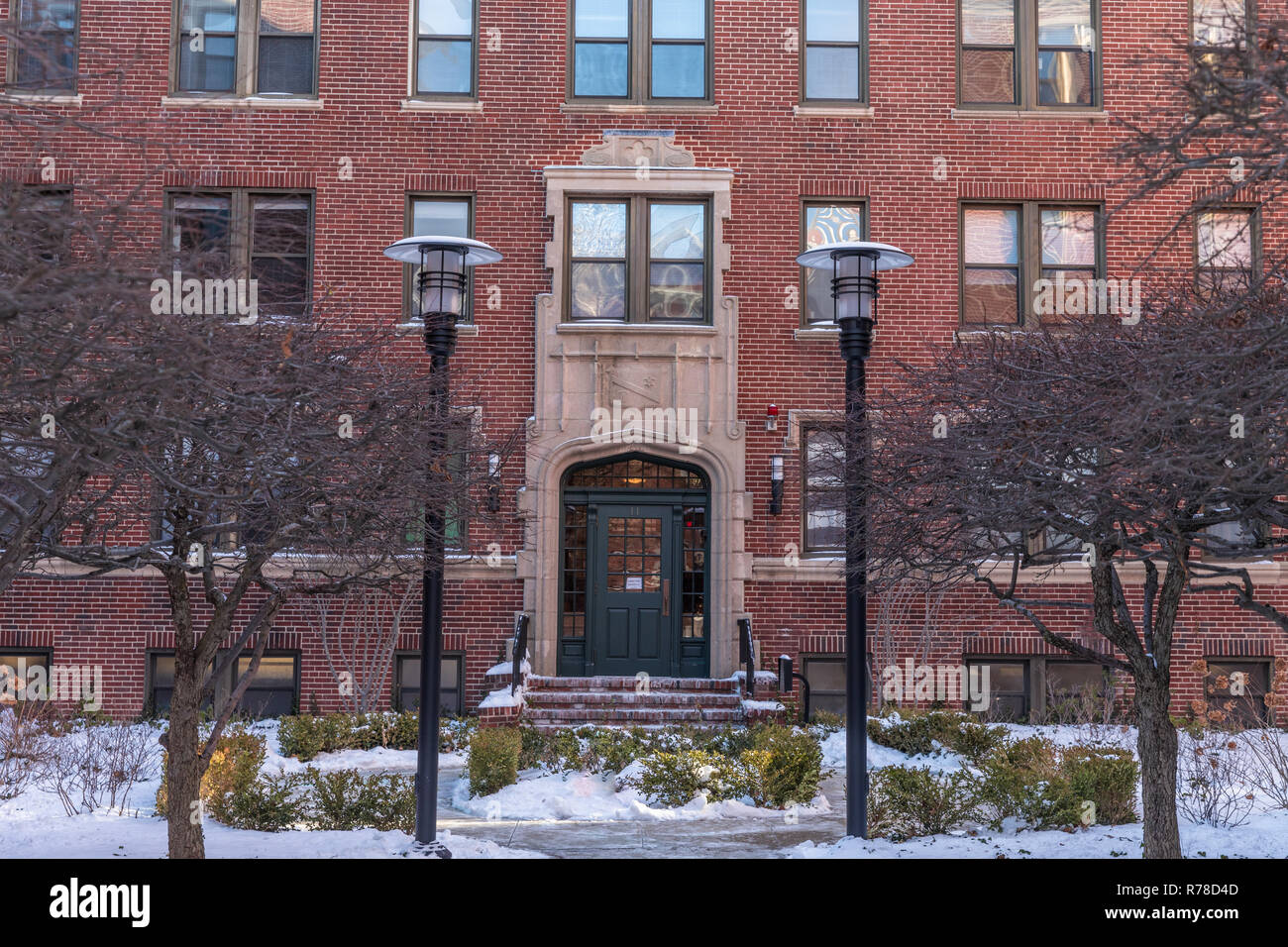 Harvard University historic building in Cambridge at Massachusetts ...