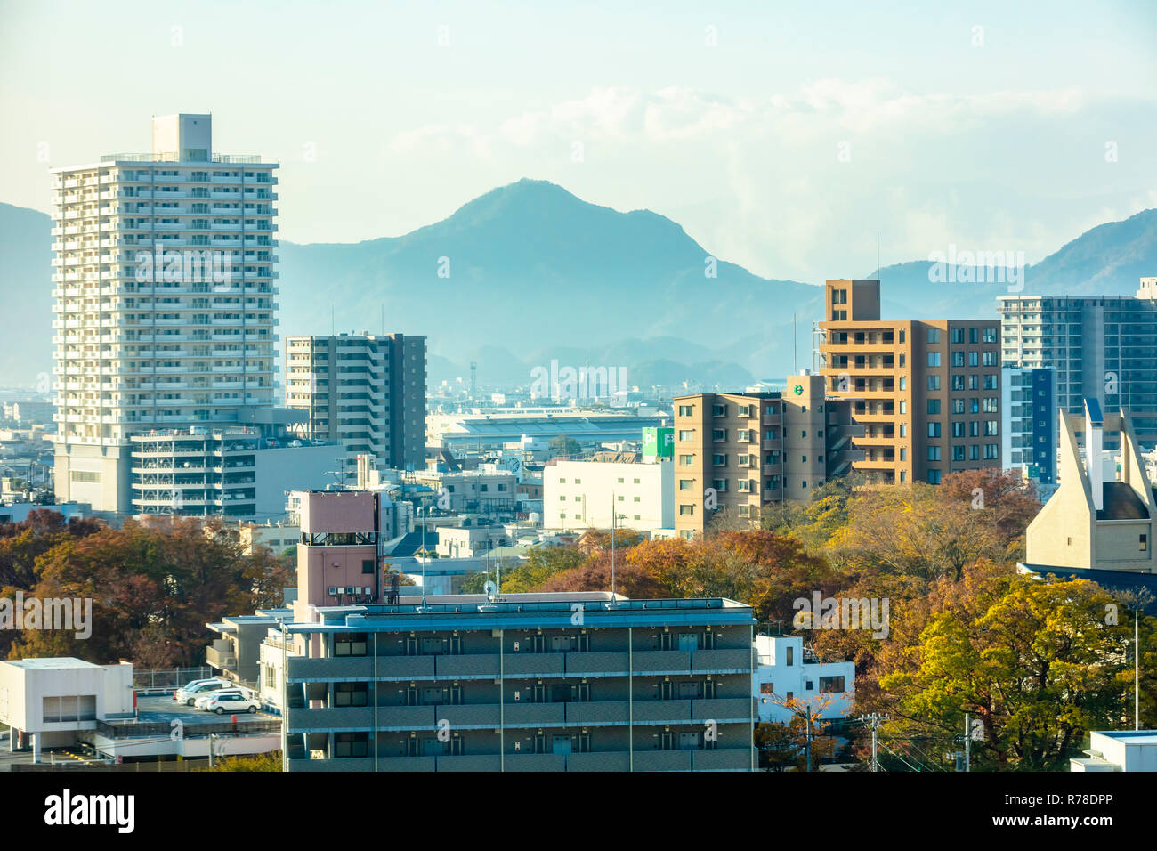 Mishima, Shizuoka / Japan - December 1 2018: Mishima modern city centre ...