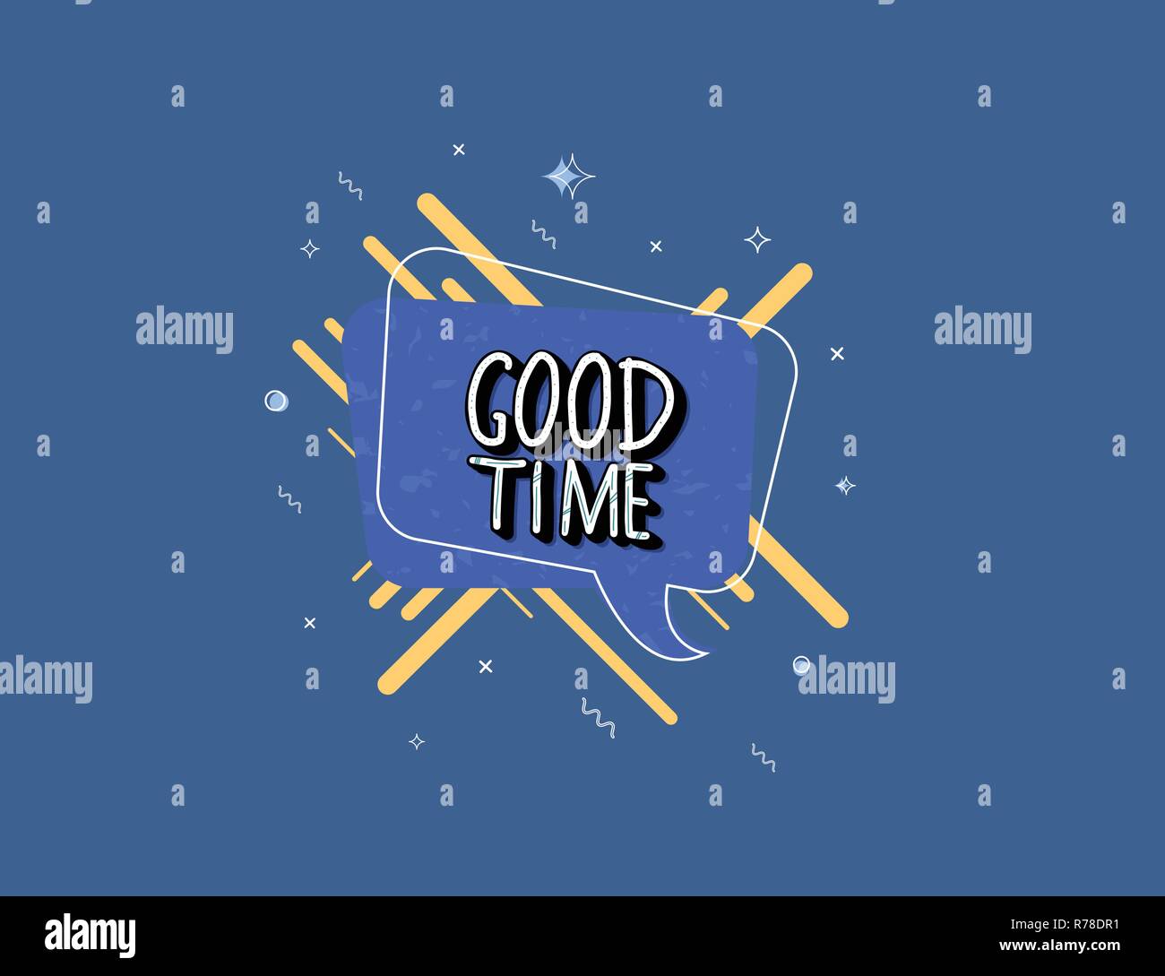 Good Time handwritten lettering with hand drawn decoration. Poster ...