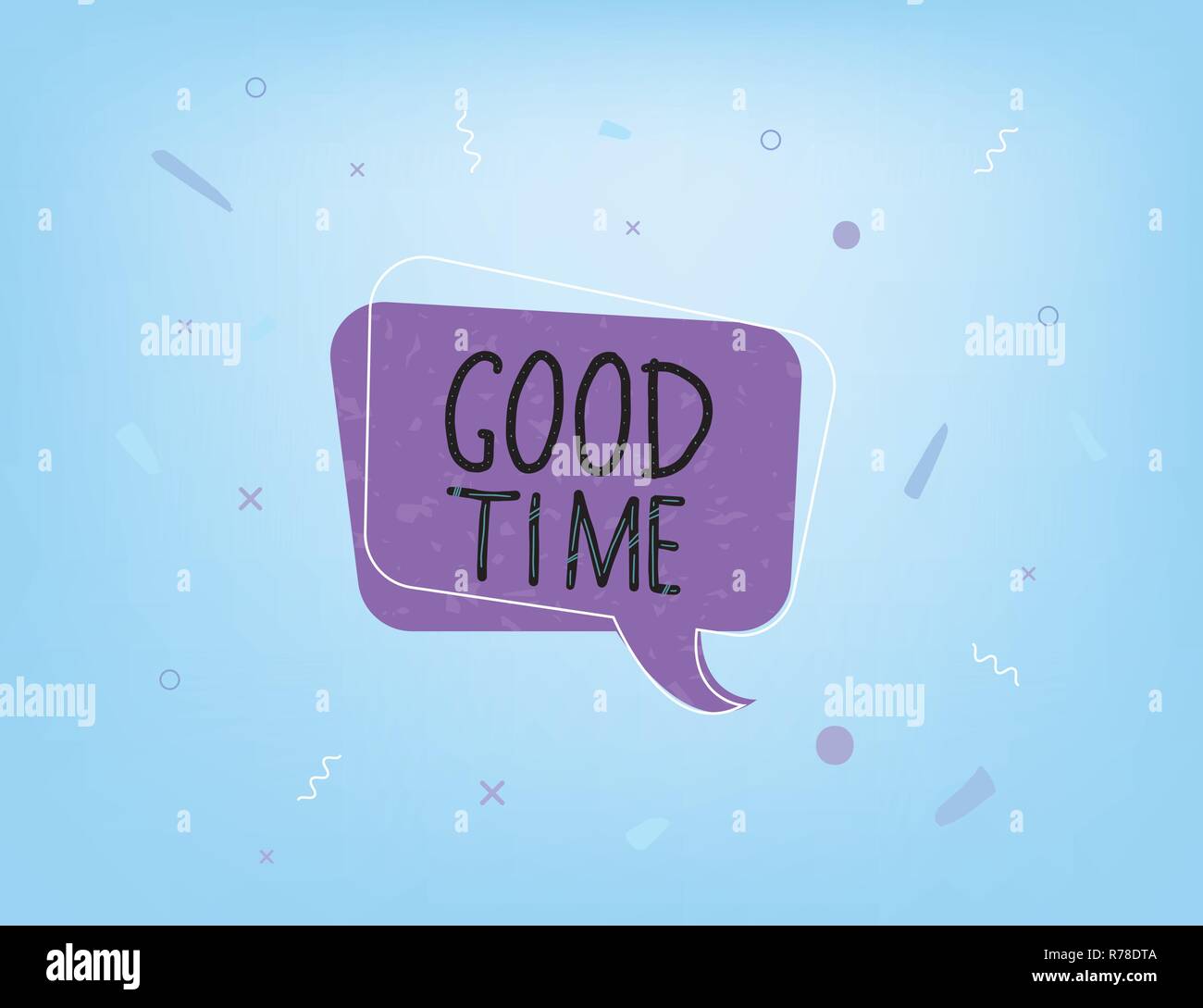 Good Time handwritten lettering with speech bubble and decoration ...