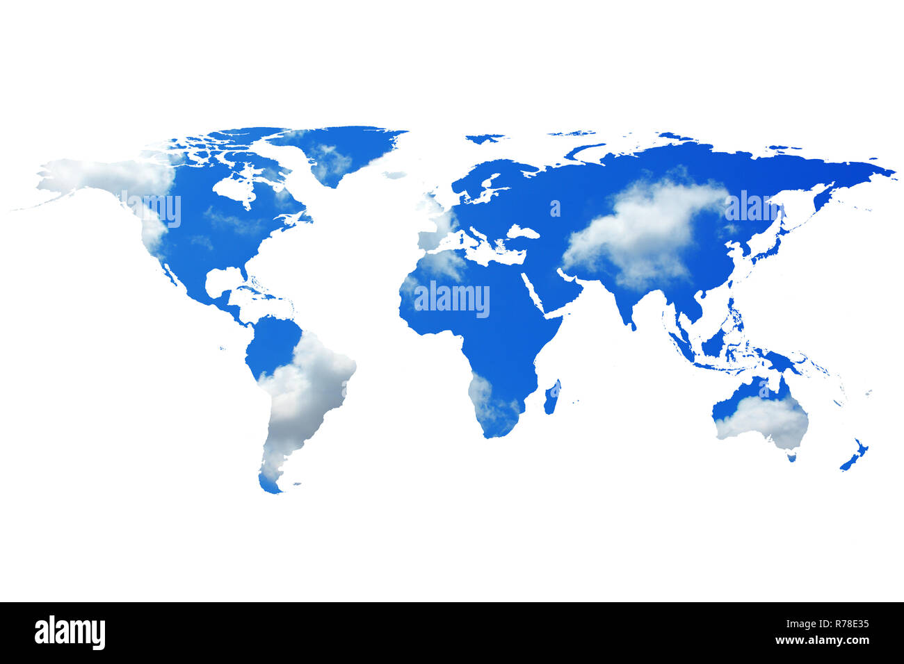 world map and cloudy sky Stock Photo - Alamy