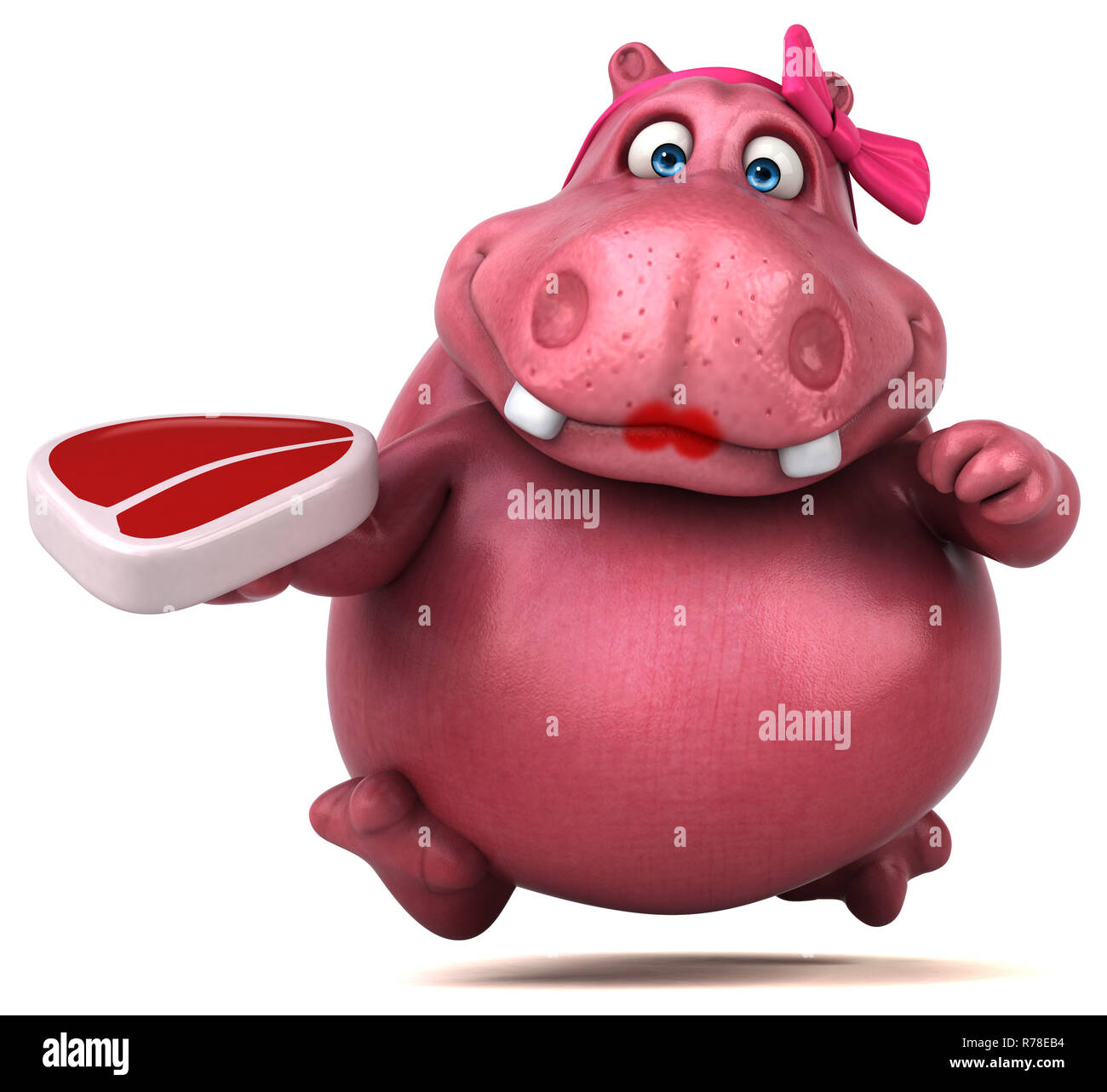 Pink Hippo - 3D Illustration Stock Photo - Alamy