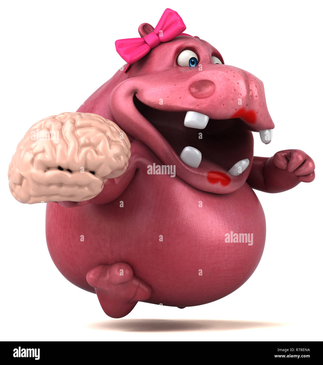 Pink Hippo - 3D Illustration Stock Photo - Alamy