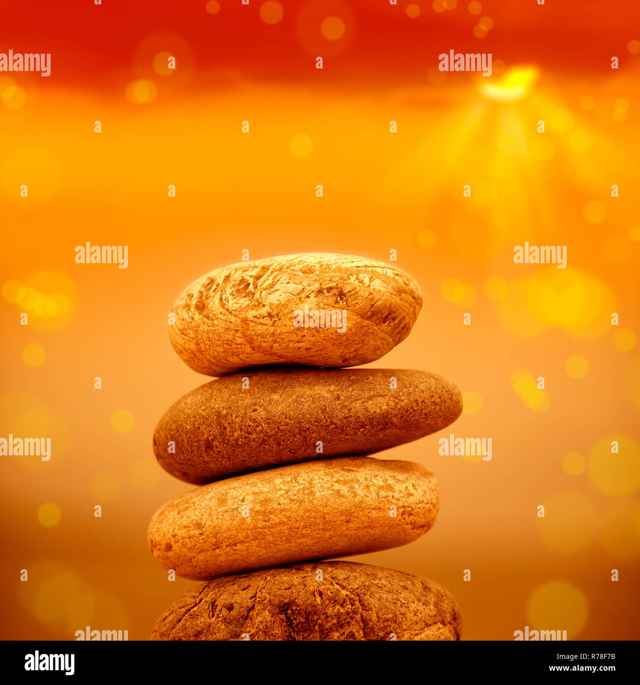 stone pile on beach Stock Photo - Alamy