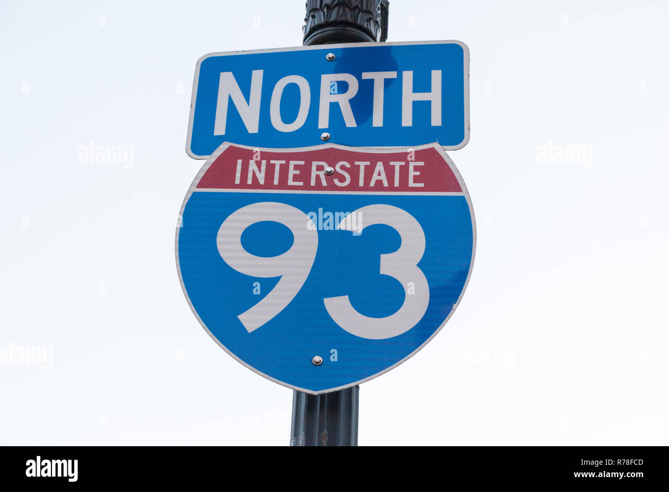 North Interstate 93 sign, Boston, Massachusetts, United States of ...
