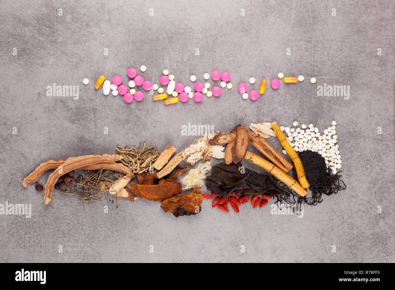TCM and western medicine Stock Photo - Alamy
