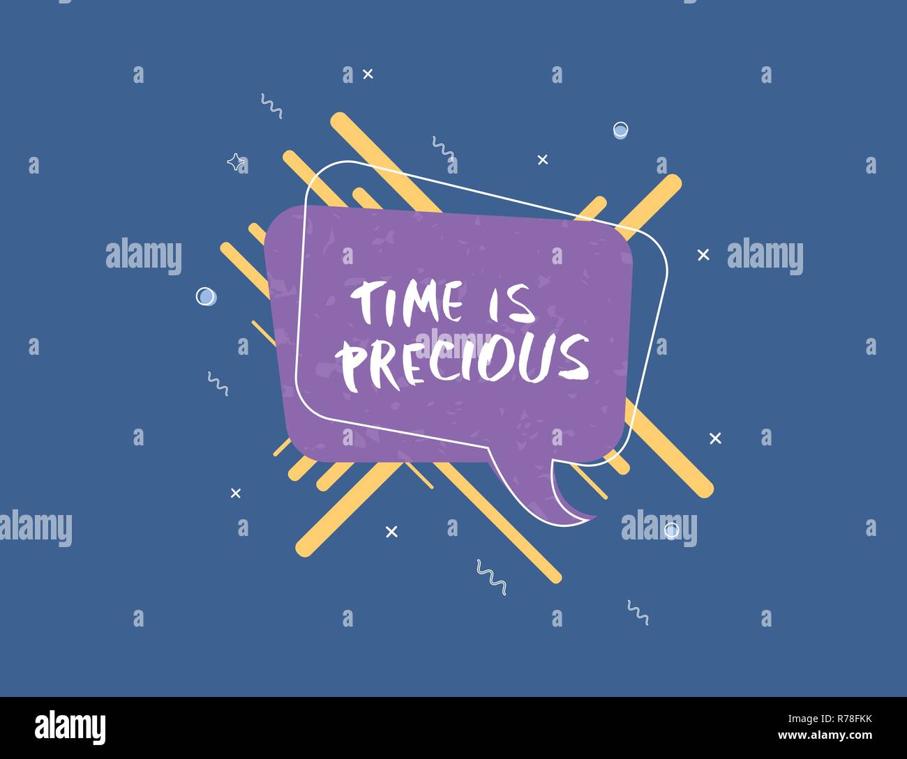 Time is precious vector quote. Handwritten brush lettering with speech ...