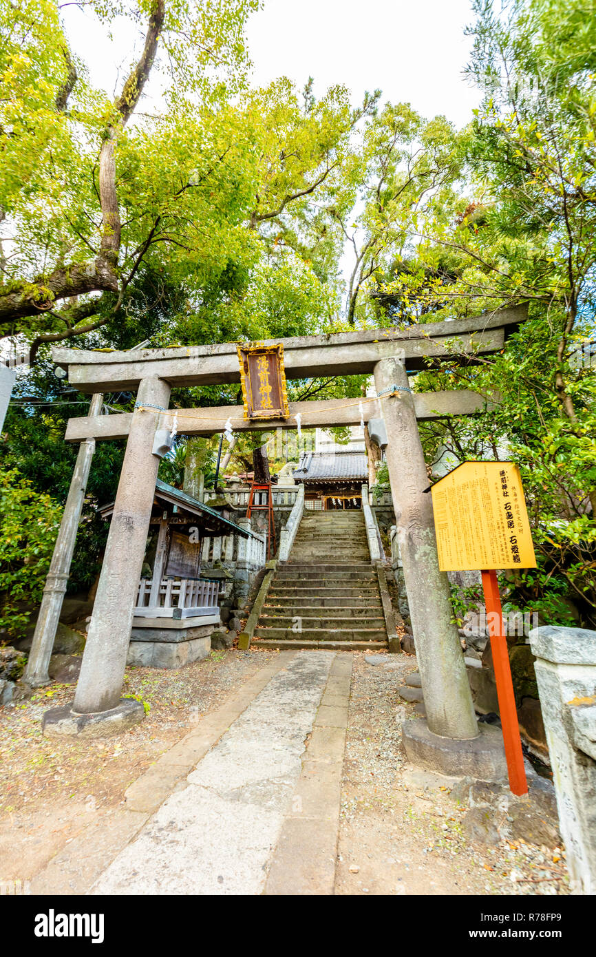 Atami, Shizuoka / Japan - December 2 2018: Yuzen shinto shrine torii ...