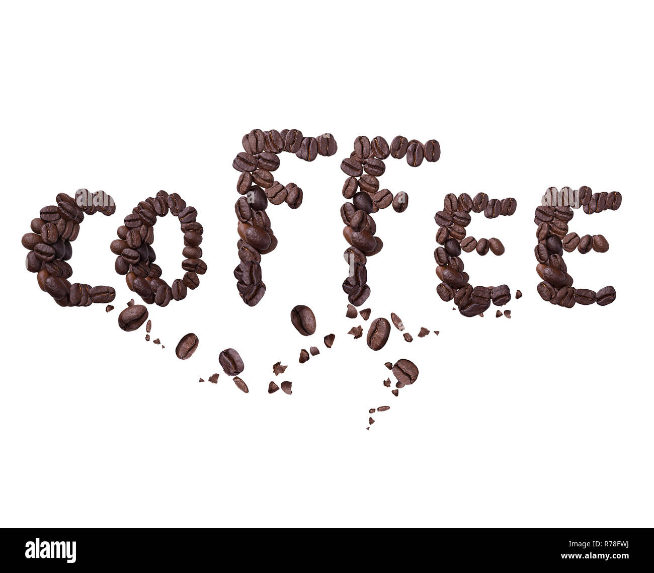 word coffee made from coffee beans Stock Photo - Alamy