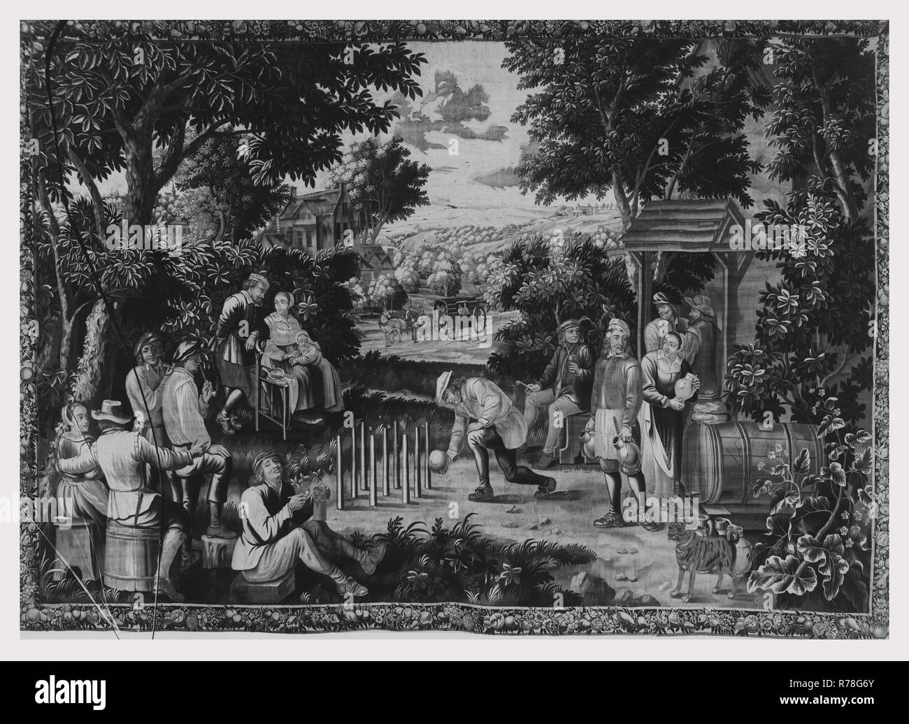 Game of ninepins Stock Photo - Alamy