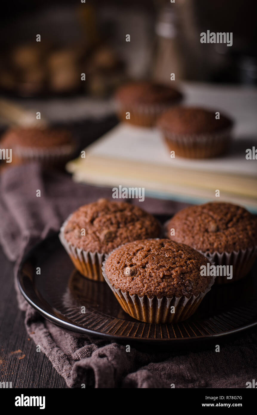 Homemade chocolate muffins with chocolate topping, delish and simple ...