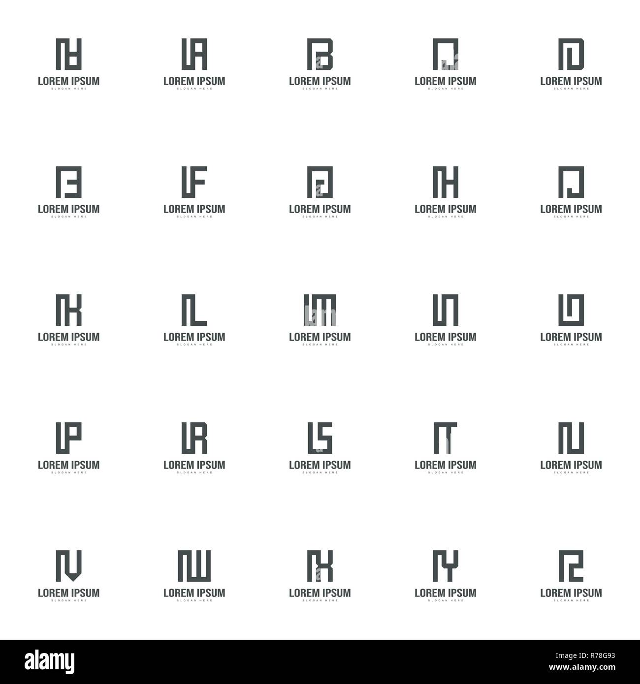 Set of letter logo template. Minimal letter logo template design Stock ...
