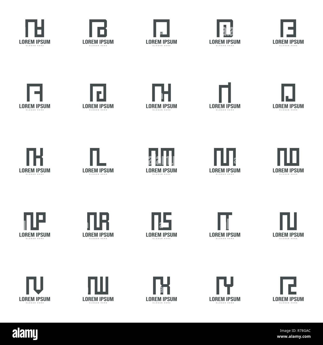 Set of letter logo template. Minimal letter logo template design Stock ...