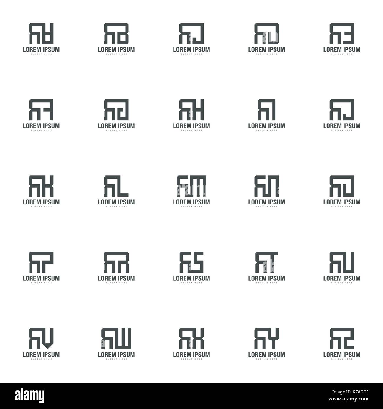 Set of letter logo template. Minimal letter logo template design Stock ...