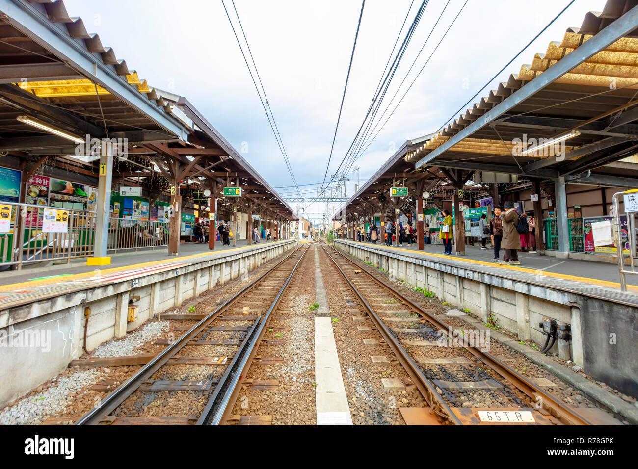 Kamakura, Kanagawa / Japan - December 3 2018: Enoshima Electric Railway ...