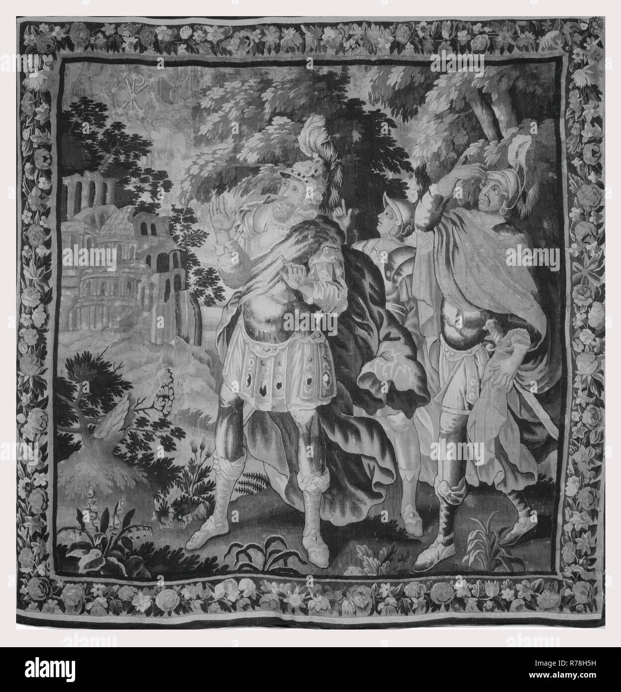 Constantine and soldiers see the monogram of Christ in sky Stock Photo ...