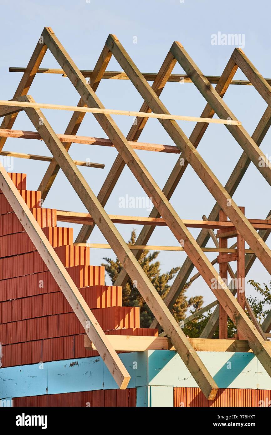 Brick House Construction Stock Photo - Alamy