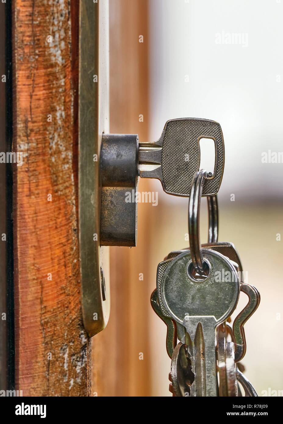 Open garden gate with key Stock Photo - Alamy