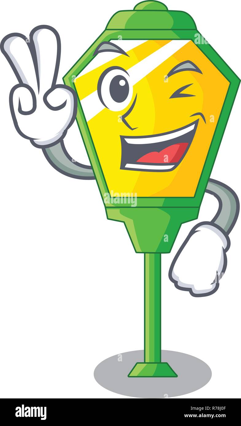 Two finger lamp post in isolated on mascot vector illustration Stock ...