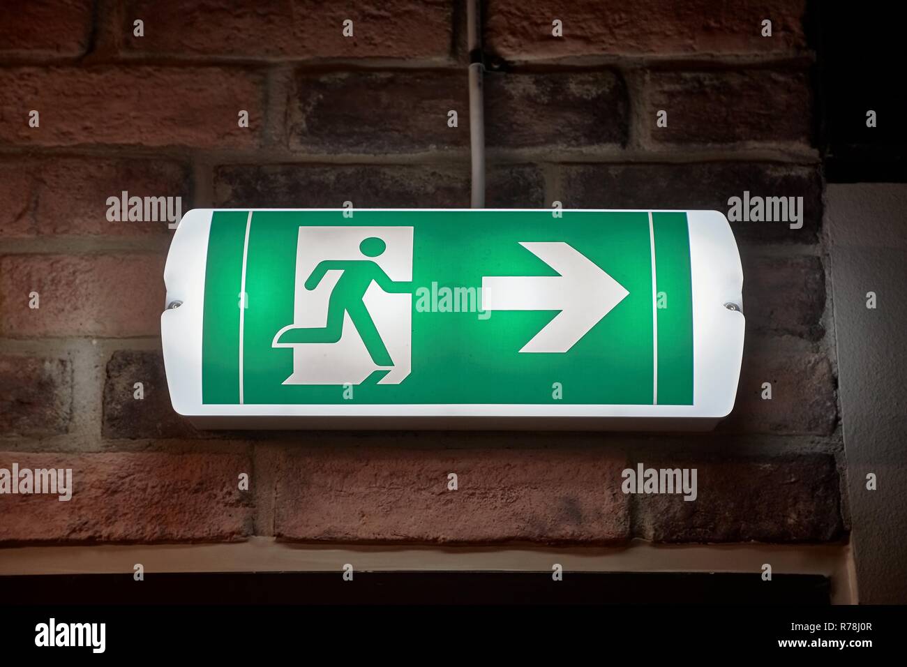 Emergency Exit Sign Stock Photo - Alamy