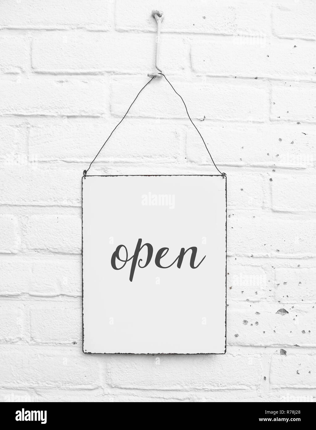 Sign we are open Stock Photo - Alamy