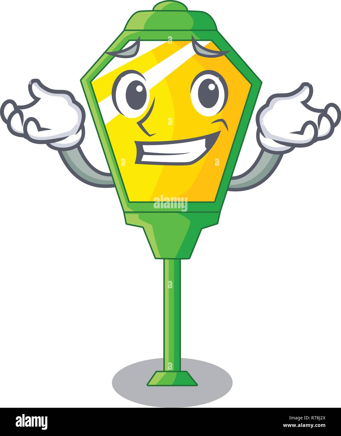 Grinning lamp post in isolated on mascot vector illustration Stock ...