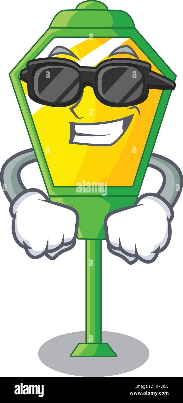 Super cool lamp post in isolated on mascot vector illustration Stock ...