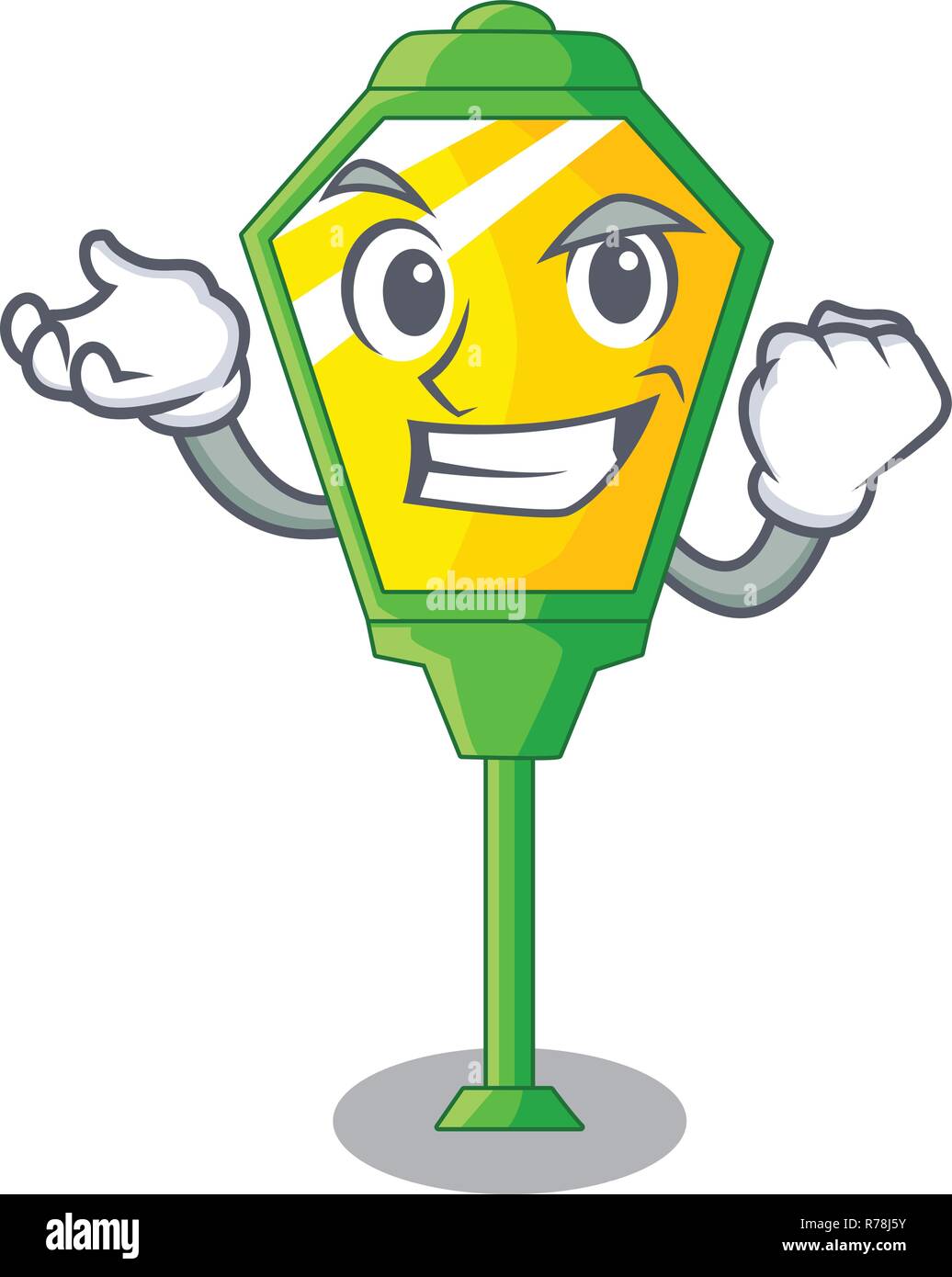 Successful lamp post in isolated on mascot vector illustration Stock ...