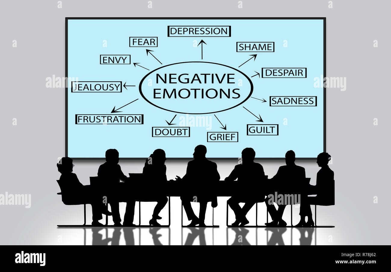 Negative Emotions,Group of people in the meeting,big screen business ...