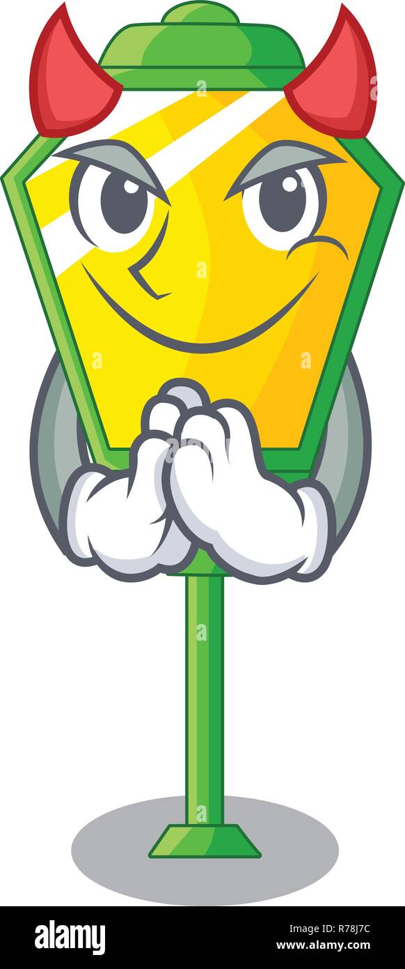 Devil street lamp post in shape cartoon vector illustration Stock ...