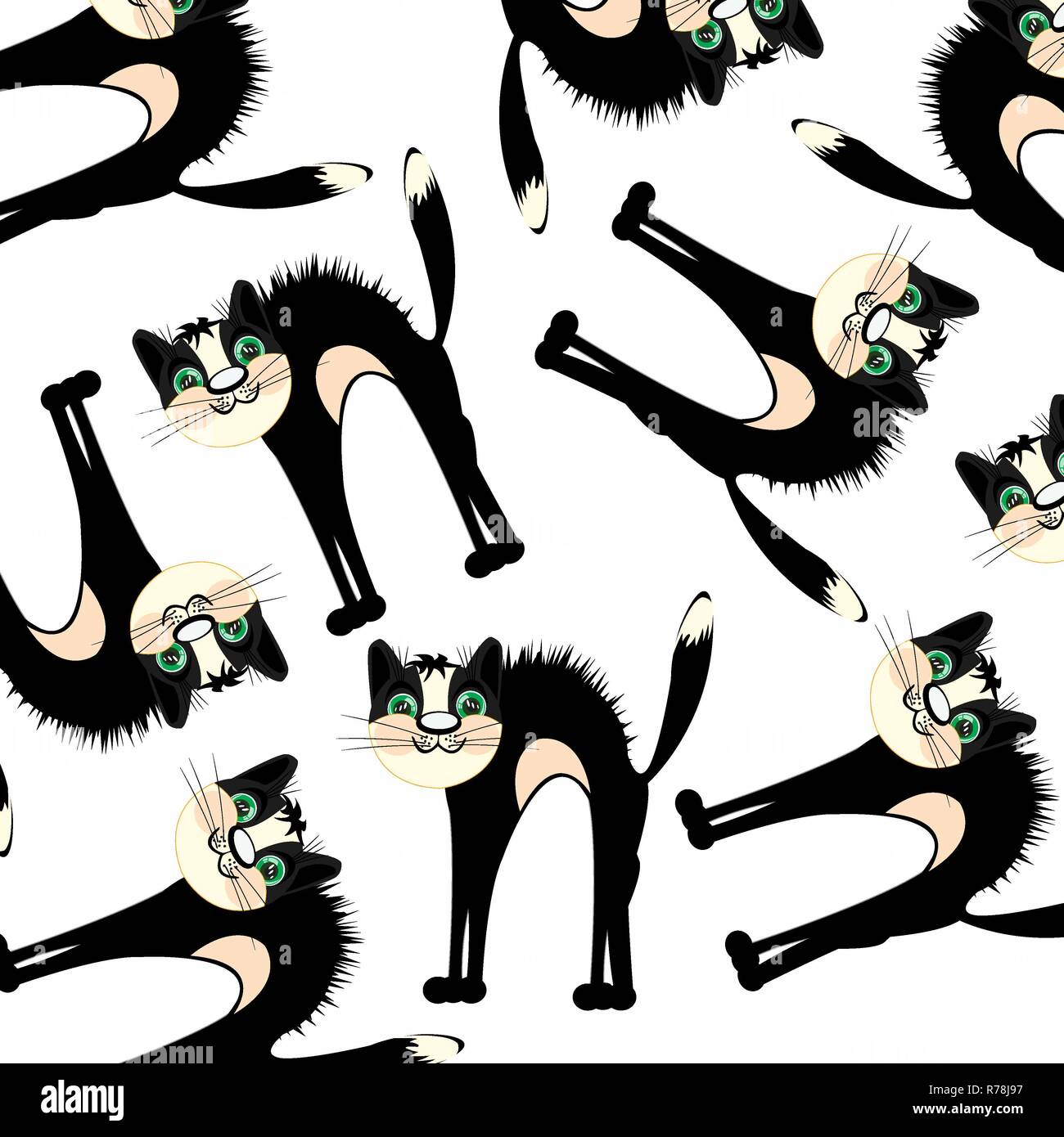 Black cat pattern Stock Photo - Alamy