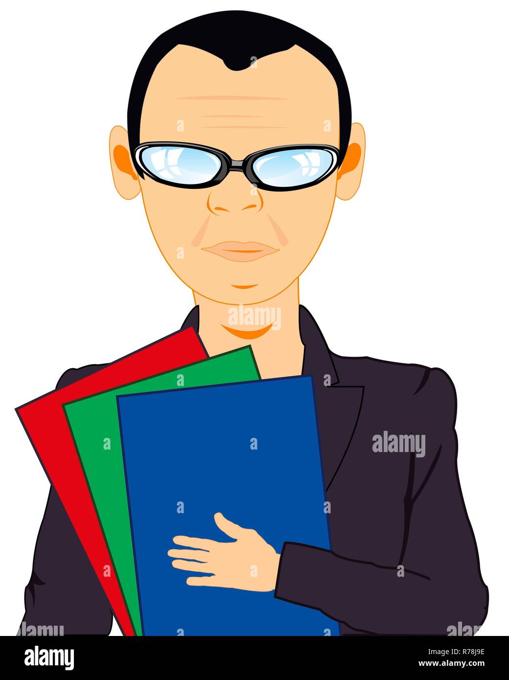 Man with file Stock Photo - Alamy