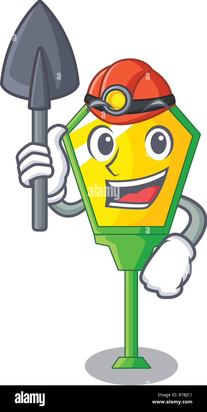Miner street lamp post in shape cartoon vector illustration Stock ...