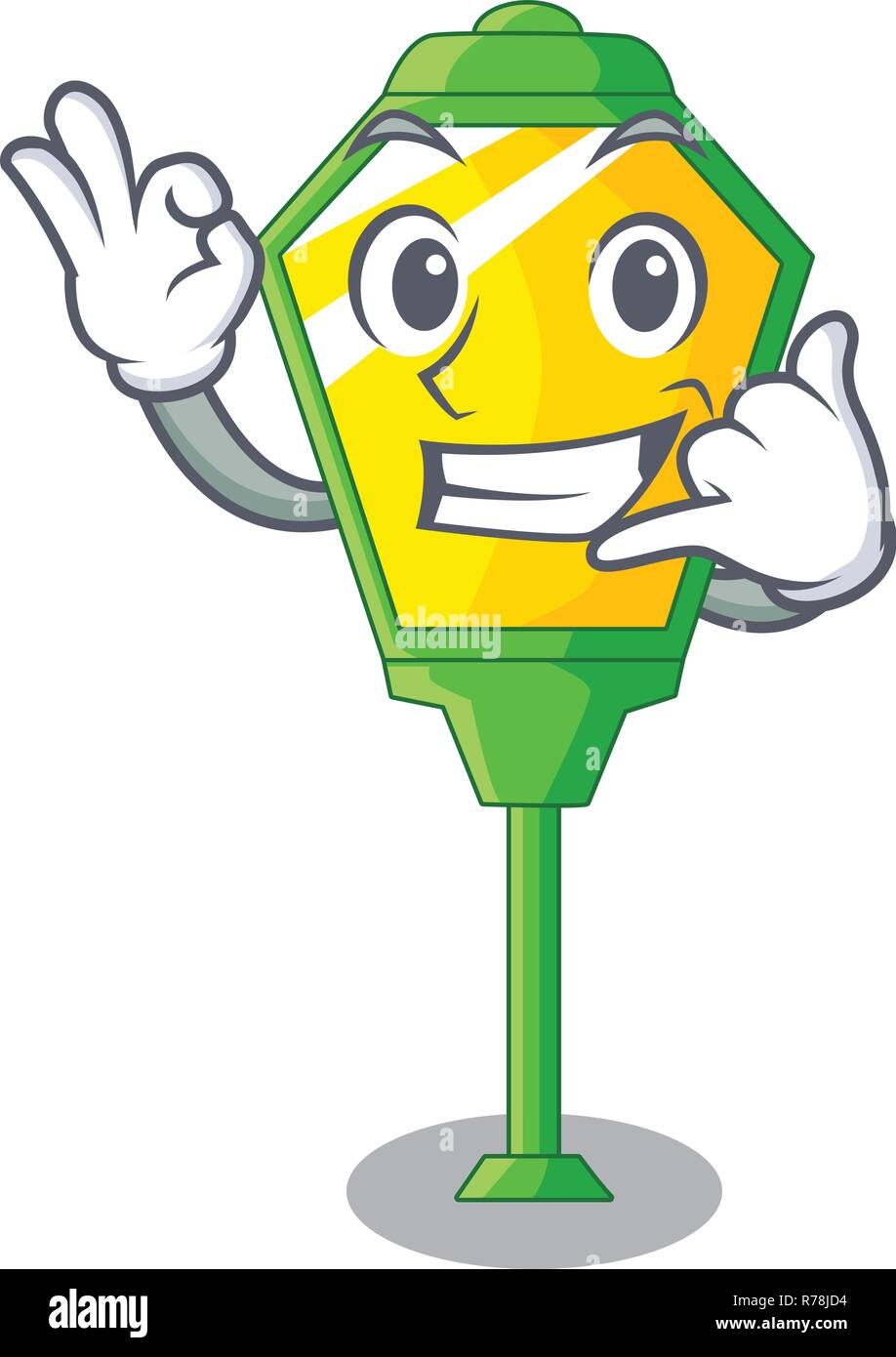 Call me character a lamp in post style vector illustration Stock Vector ...
