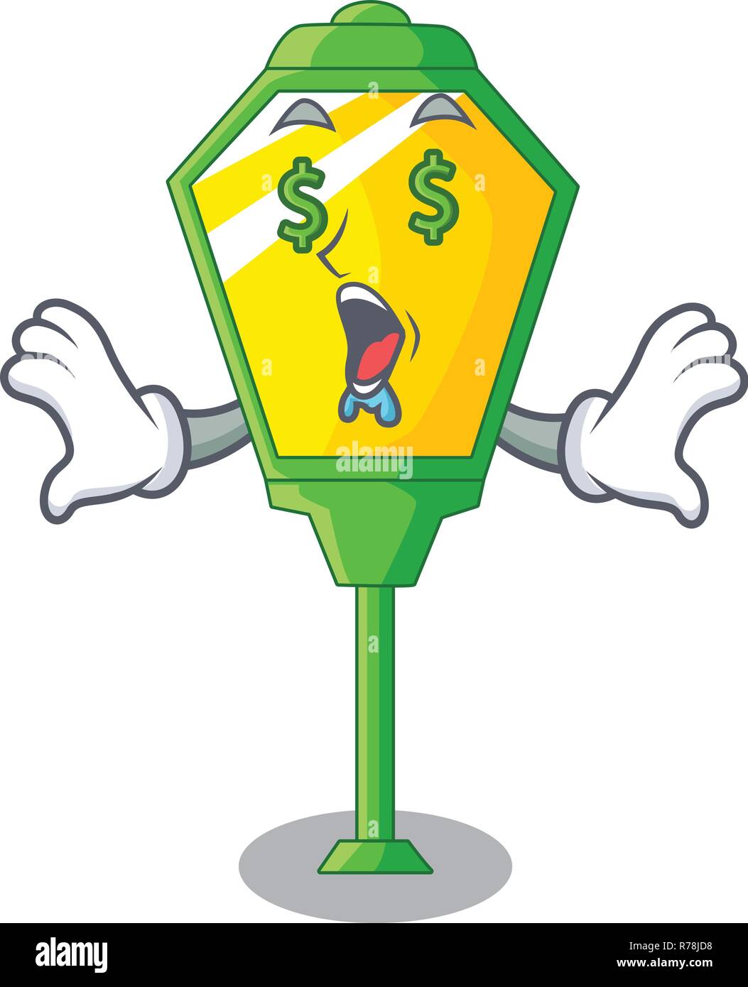 Money eye character a lamp in post style vector illustration Stock ...