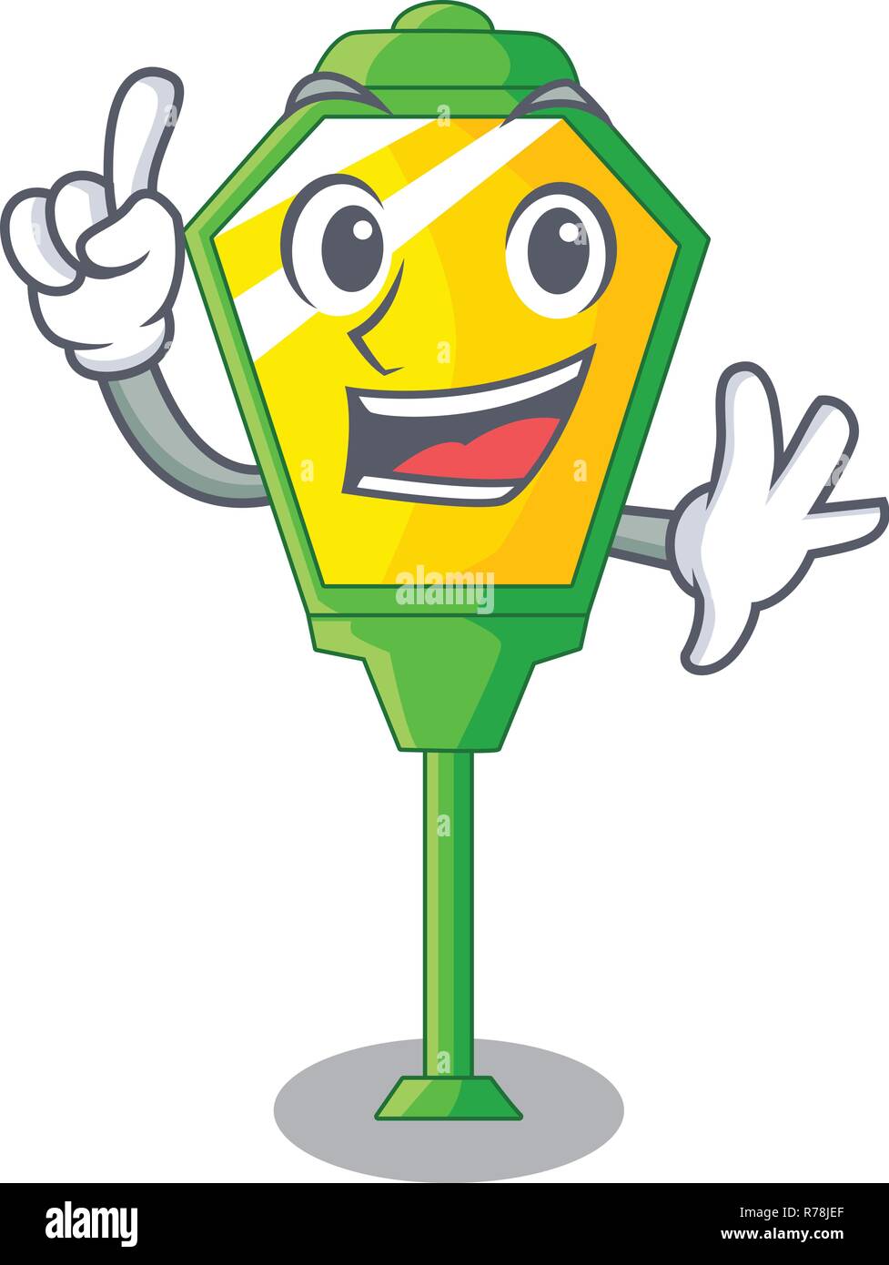 Finger character a lamp in post style vector illustration Stock Vector ...