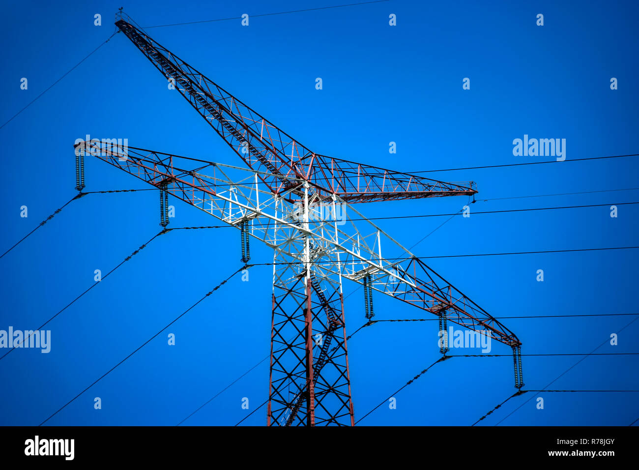 metal tower of Power Lines Stock Photo - Alamy