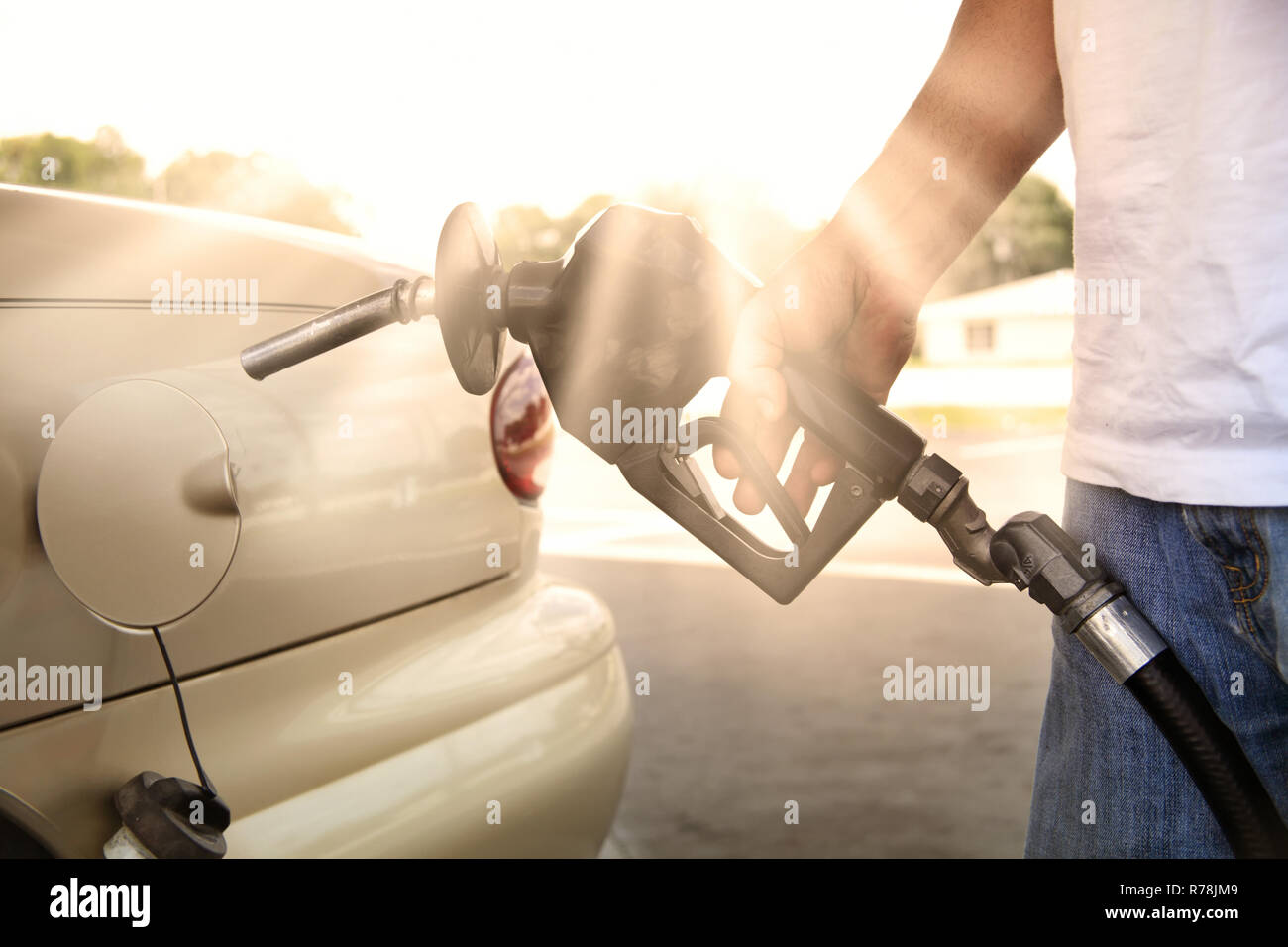 gas pump in the hand Stock Photo - Alamy